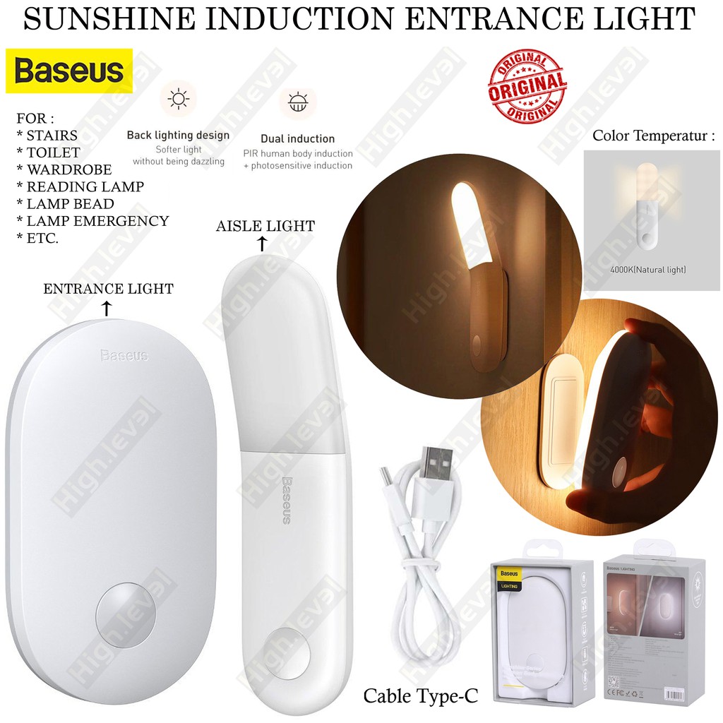 Jual BASEUS LIGHTING SUNSHINE LED BODY INDUCTION LAMP / LAMPU TIDUR ...
