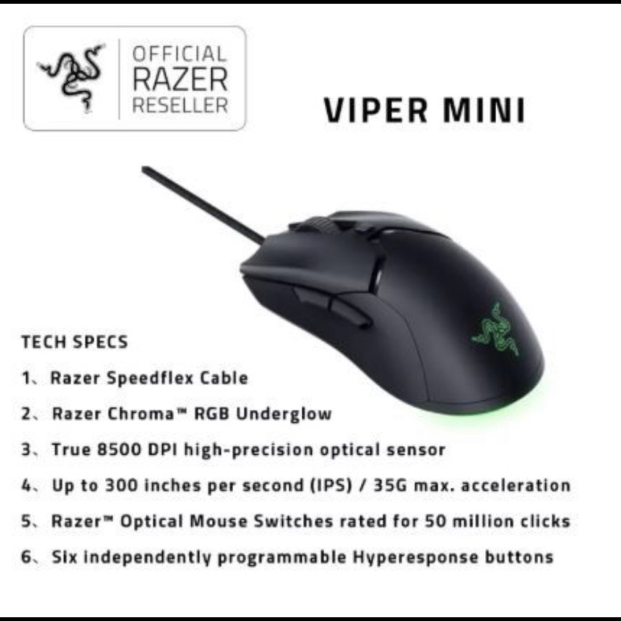 Jual Razer Viper Mini RGB Gaming Mouse Ultra Lightweight 61 gram ...