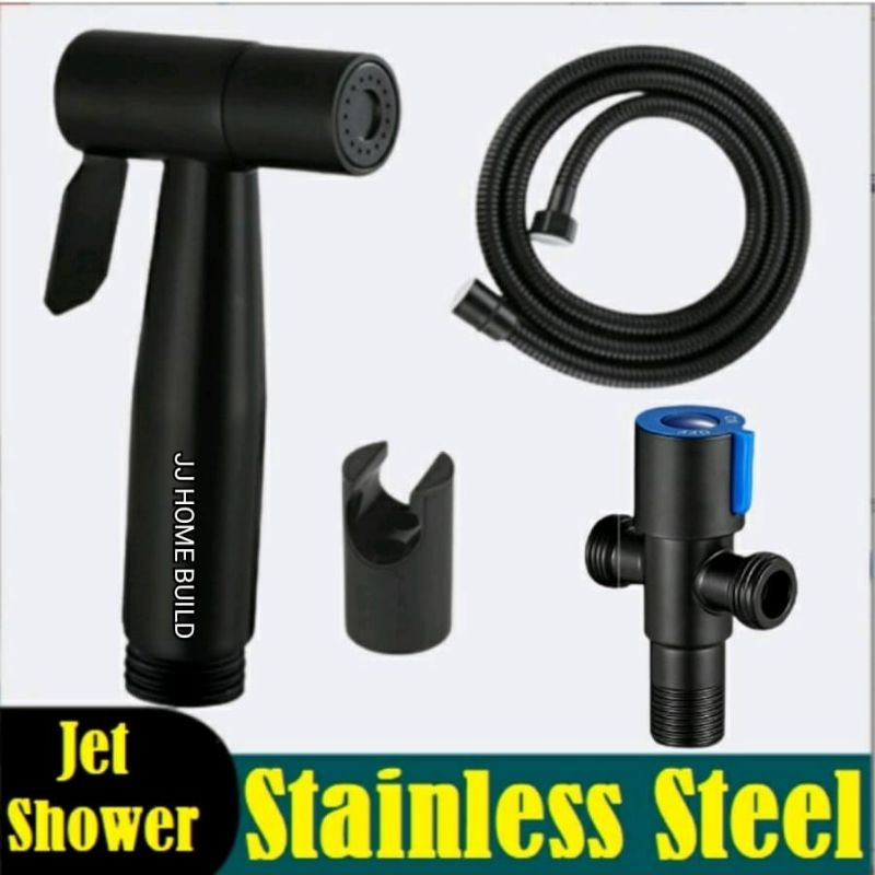 Jual Jet shower paket hemat shower toilet selang stanless Hitam ...