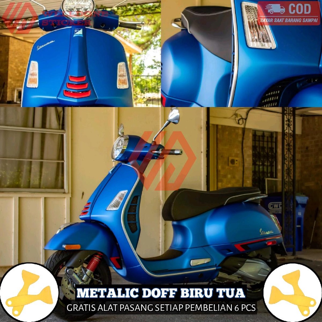 Jual Stiker Skotlet motor/mobil warna metalic doff biru tua merk ...