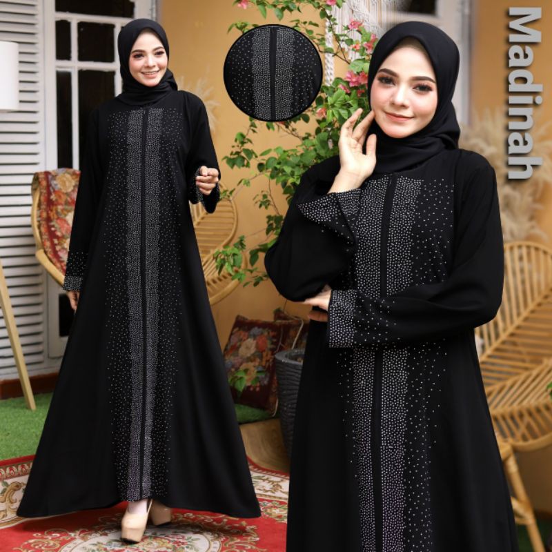 Jual ALMA ABAYA SAUDI ABAYA HITAM MADINAH (BUSUI) GAMIS MUSLIMAH CANTIK ...
