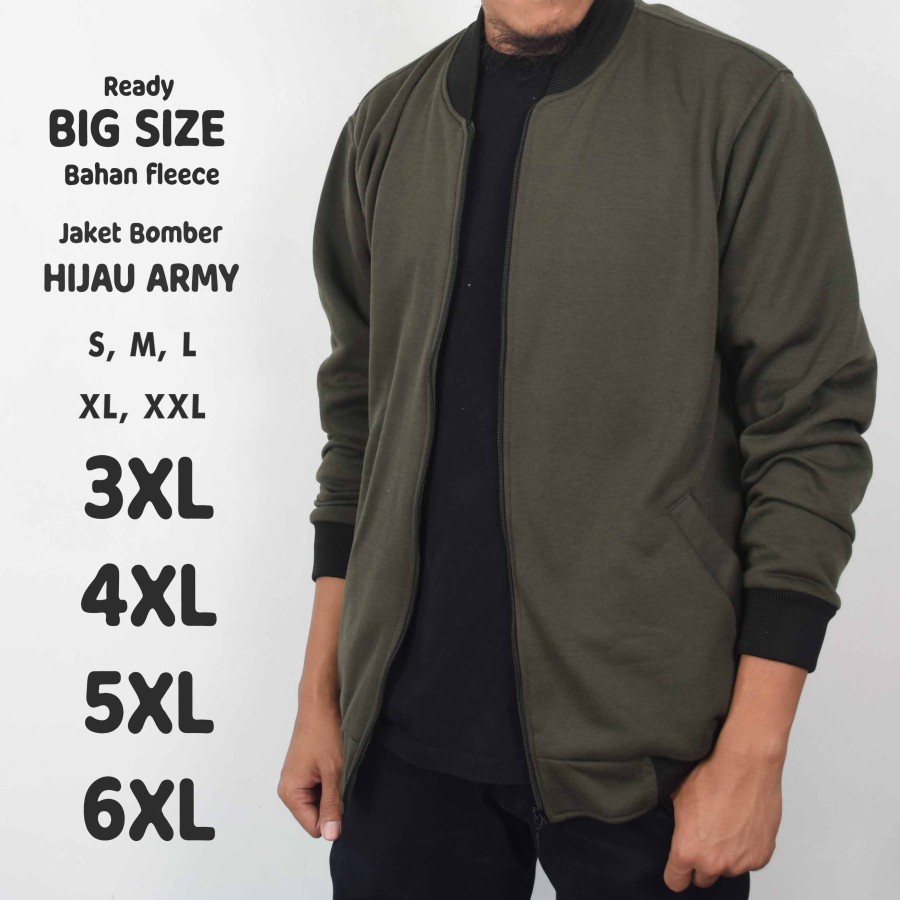Jual JAKET HOODIE BOMBER ARMY HITAM BIG SIZE JUMBO | Shopee Indonesia