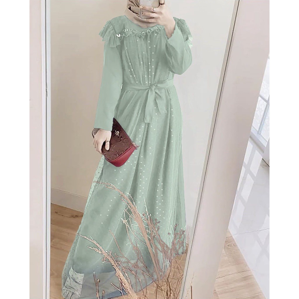Jual ALCAVELLA Dress Baju Gamis Brukat Tile Remaja Dewasa Seragam Pesta ...