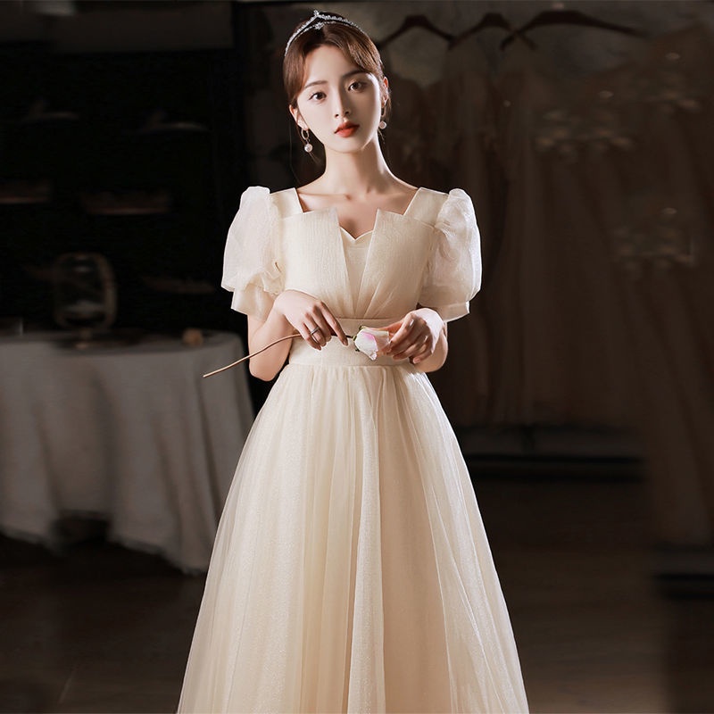 Jual Gaun rok high-end cahaya mewah elegan sampanye tuan rumah ...