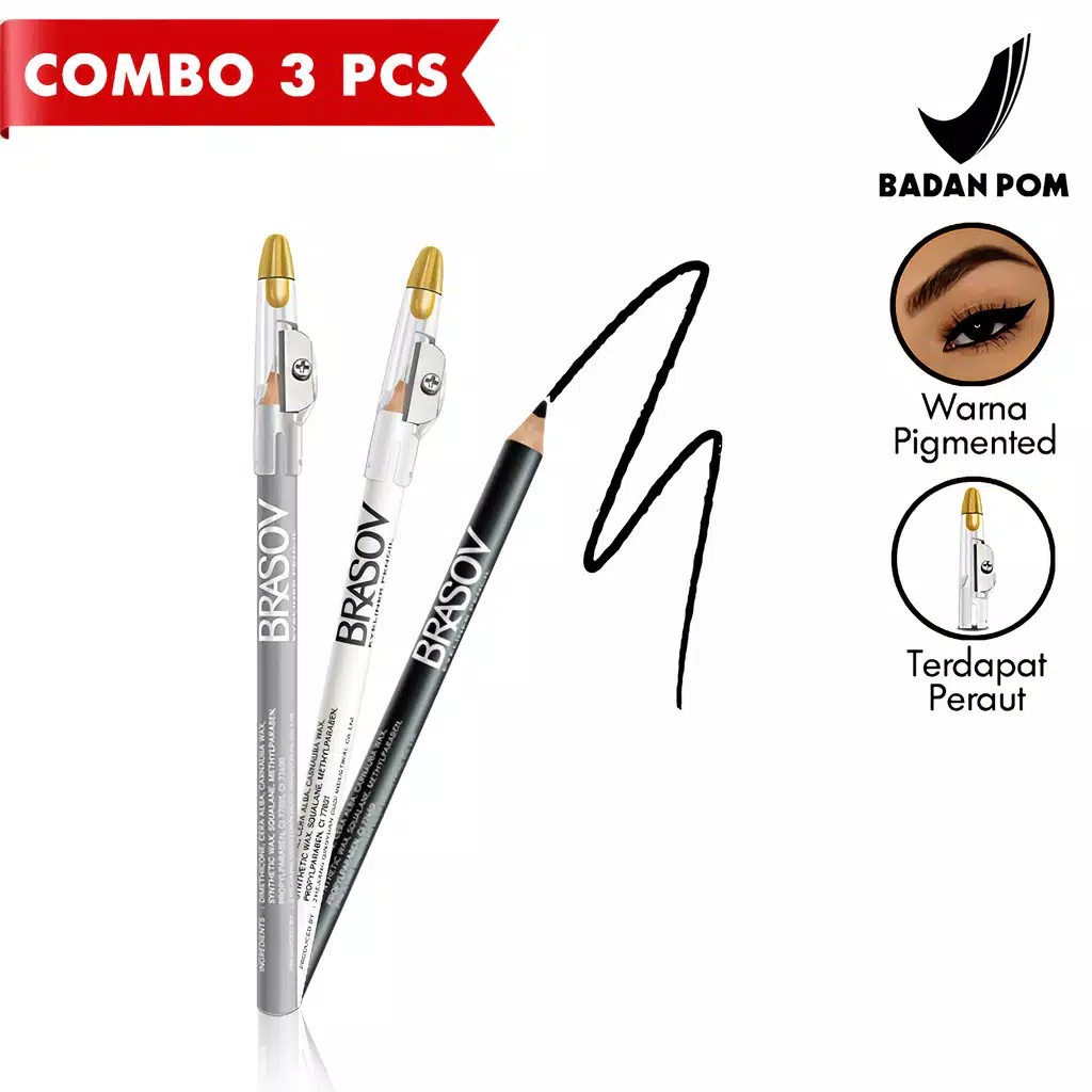 Jual BRASOV EYELINER PENSIL 2IN1 / EYELINER PENSIL BRASOV | Shopee ...
