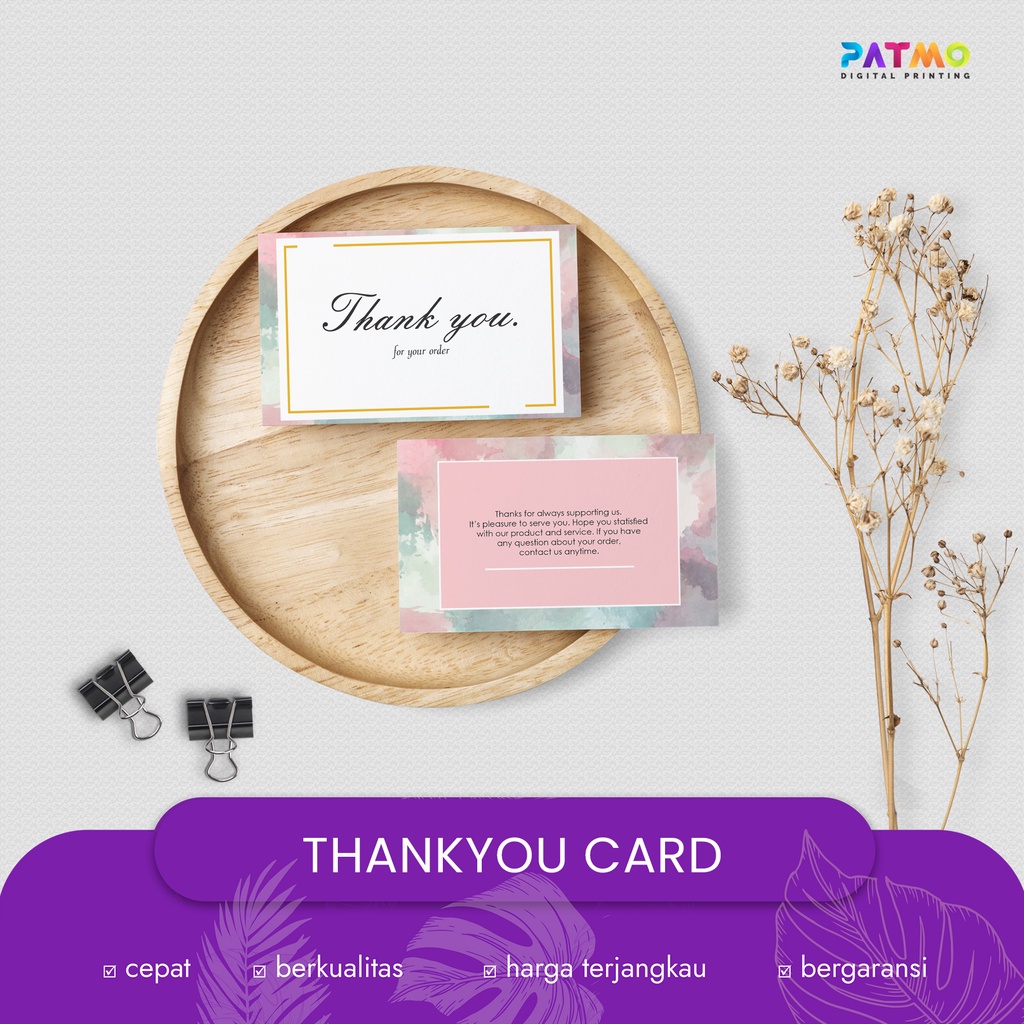 Jual THANK YOU CARD custom (40 pcs) | Shopee Indonesia