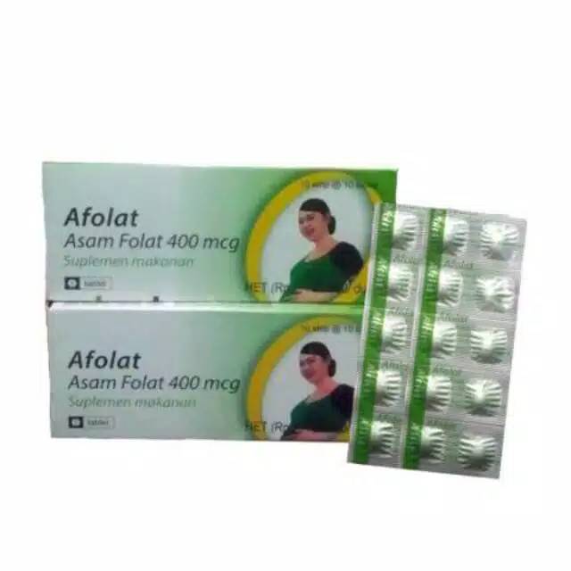 Jual ecer 1 strip Afolat Asam Folat 10 tablet Promil Folic acid ...