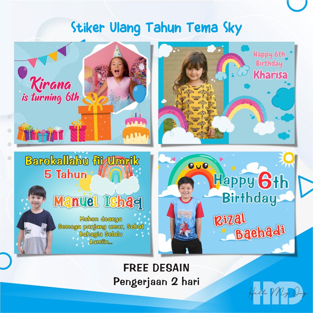 Jual Sticker Birthday Stiker Ulang Tahun Custom Stiker Ultah | Shopee ...