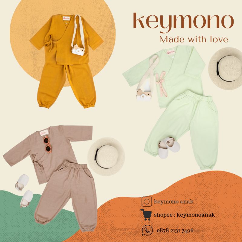 Jual *COD* KEYMONO Baju kimono anak jinbei linen cream (KLC02) | Shopee ...