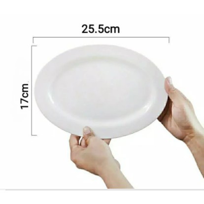 Jual Piring Keramik Bentuk Oval - Ukuran 23 cm/25 cm | Shopee Indonesia