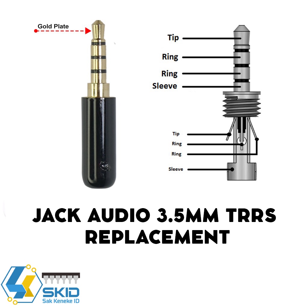 Jual Jack Audio 4 Pole Pin 3.5mm TRRS Pengganti Jack Headset HP Android/PC Rusak | Shopee Indonesia