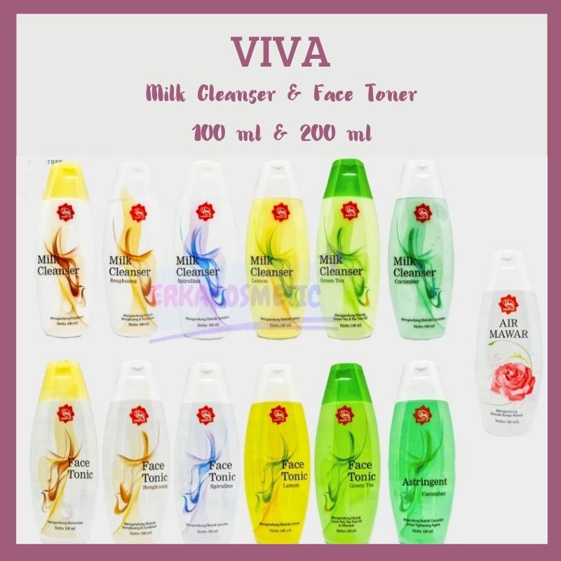 Jual VIVA MILK CLEANSER DAN FACE TONER | AIR MAWAR 100 ML | 200 ML ...