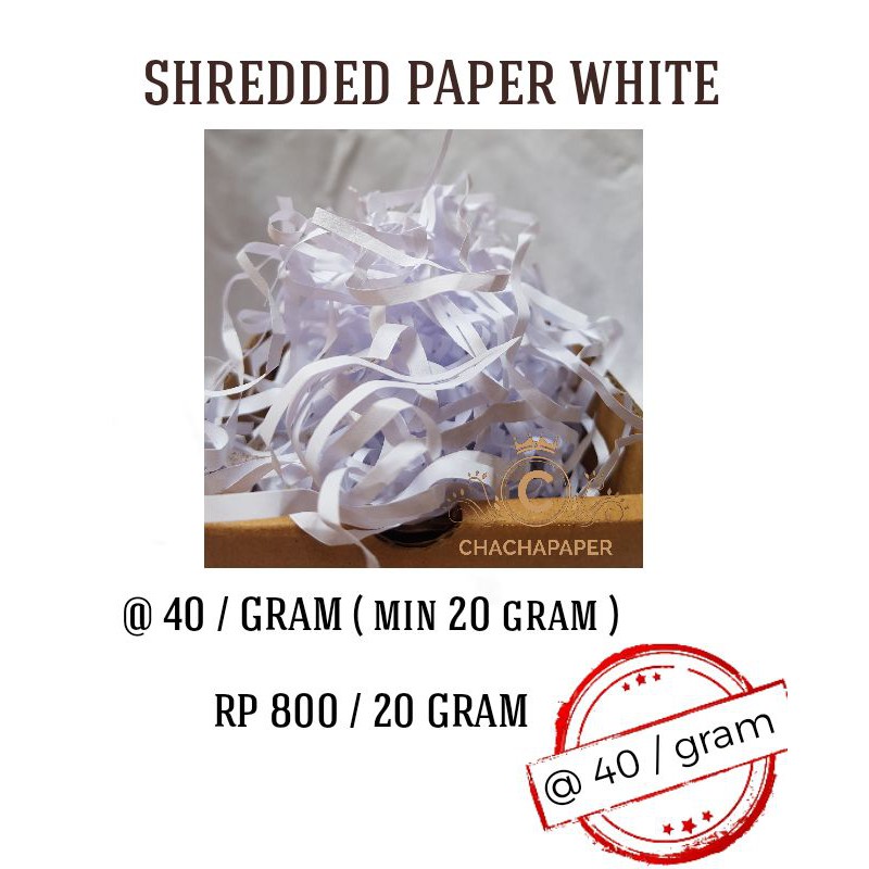 Jual [ 20 GRAMS ] SHREDDED PAPER/ KERTAS CACAH/ GIFT BOX FILLER/ ISIAN ...