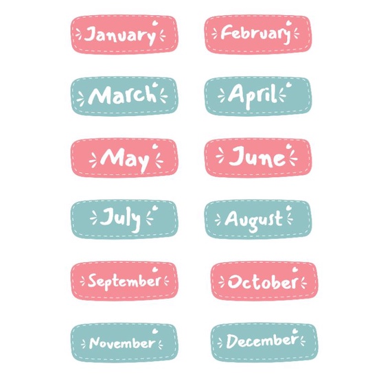 Jual Stiker month Stiker nama bulan Stiker aesthetic | Shopee Indonesia