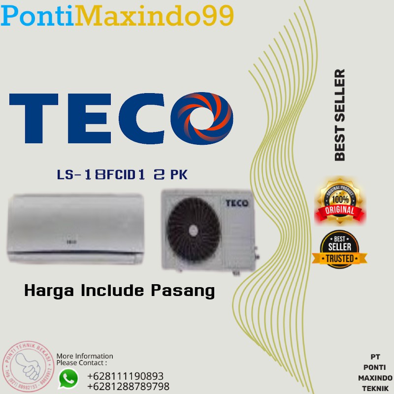 Jual AC TECO LS18FCIDI R410A 2 PK PLUS PASANG | Shopee Indonesia