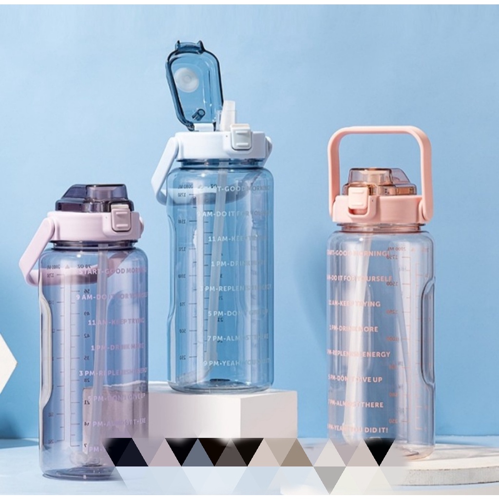 Jual Botol Air minum 2 Liter / Botol minum Motivasi/ Termos Air Free ...