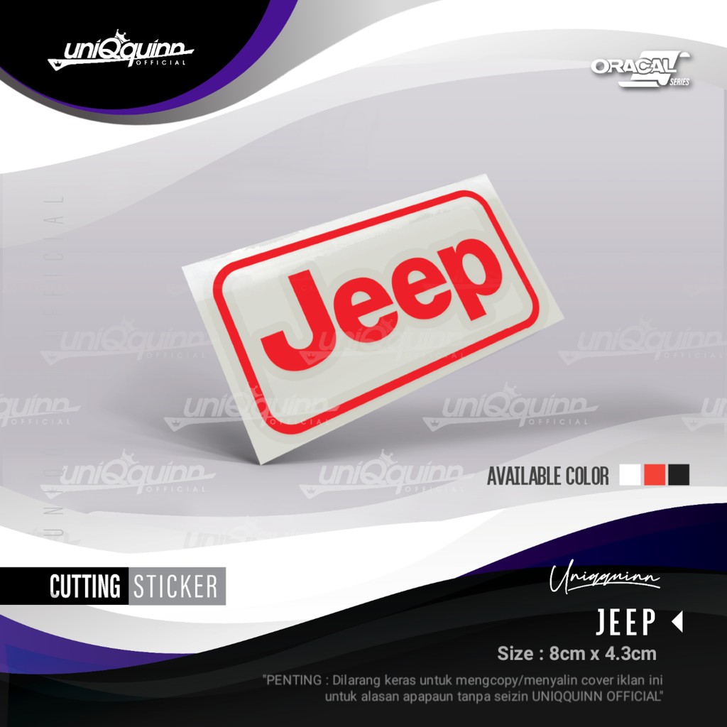Jual UQ Cutting Sticker Jeep | Stiker Jeep | Stiker Mobil | Shopee ...
