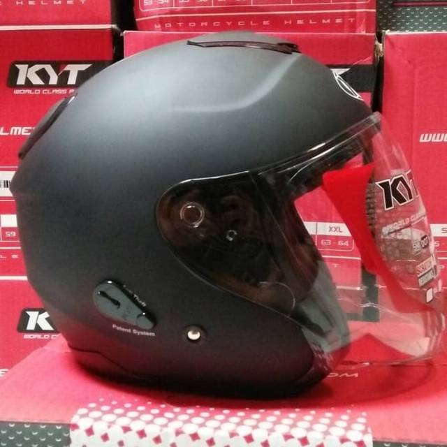 Jual Helm kyt kyoto Black Doff helm kyt half face | Shopee Indonesia