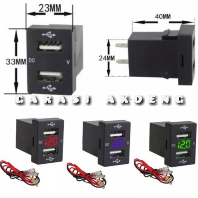 Jual USB Charger Hp Voltmeter Toyota Avanza Corolla Fortuner Innova ...