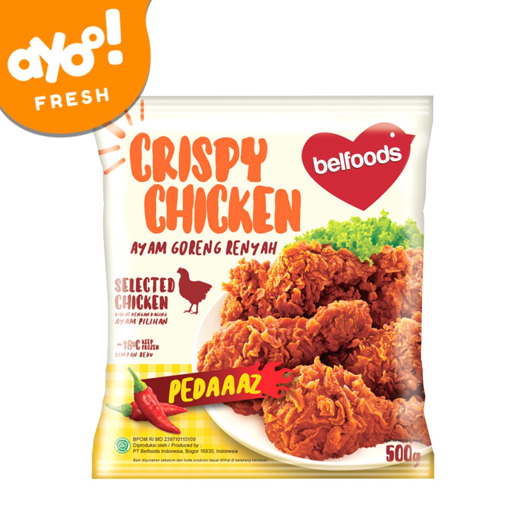 Jual Belfoods Favorite Ayam Goreng Renyah Pedas 500 g Pack | Shopee ...