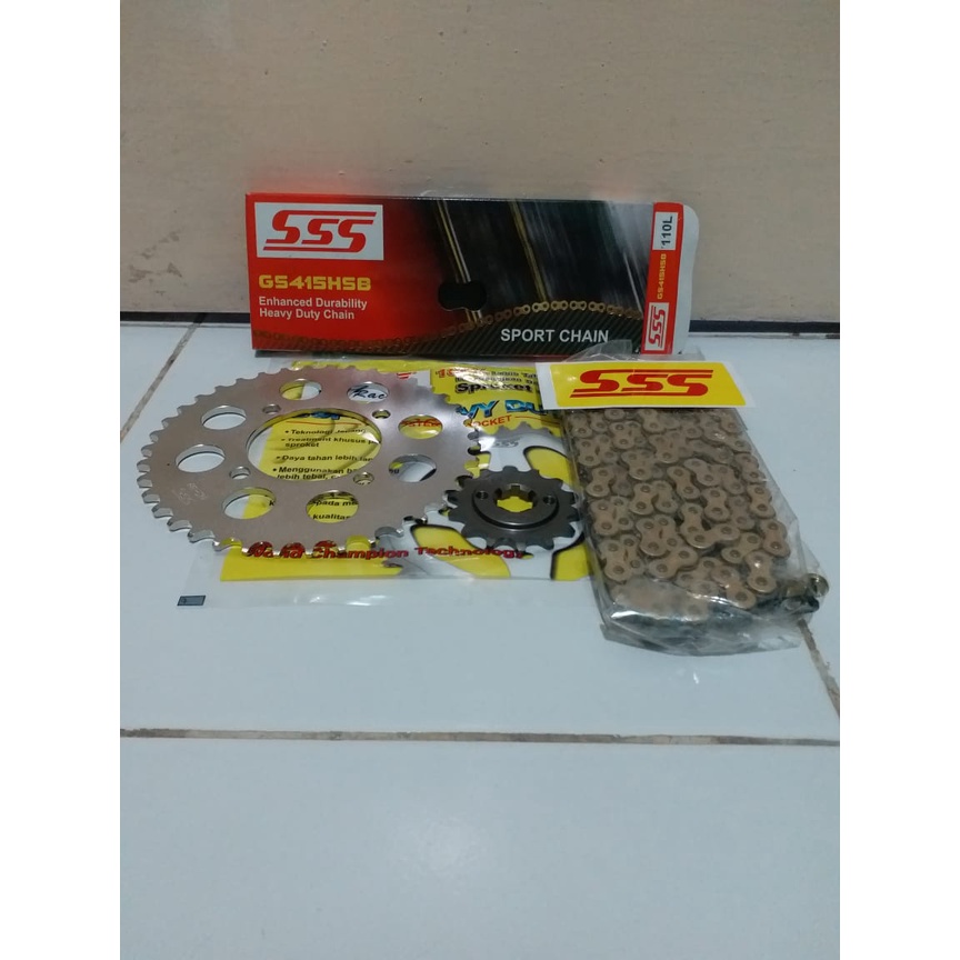 Jual GEAR SET SSS 415(TIPIS ) RANTAI GOLD SSS HSB SONIC, CBR150,CB150R(Baut 4 atau 6 ),VERZA ...