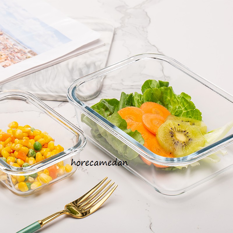 Jual Lunch Box Kaca Microwavable / Food Container Glass Wadah kedap ...