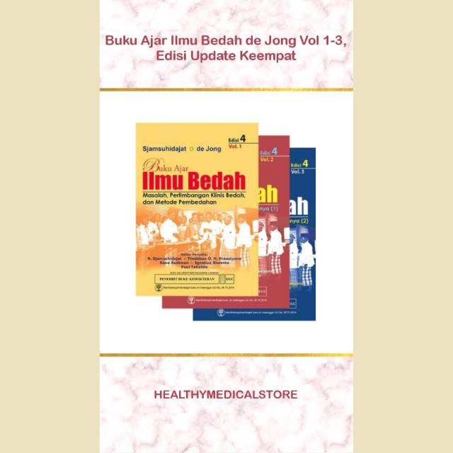 Jual Buku Ajar Ilmu Bedah De Jong Vol 1-3, Edisi Update Keempat | Shopee Indonesia