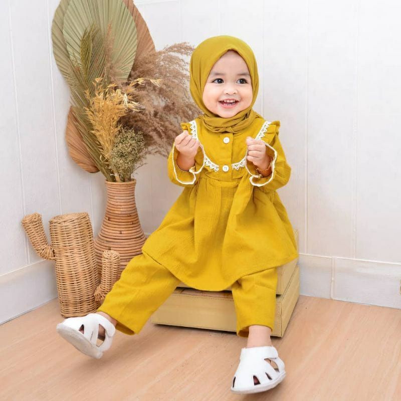 Jual Setelan Anak Perempuan 0-3 tahun One Set Anak Perempuan Pakaian Anak Perempuan Dress Anak ...