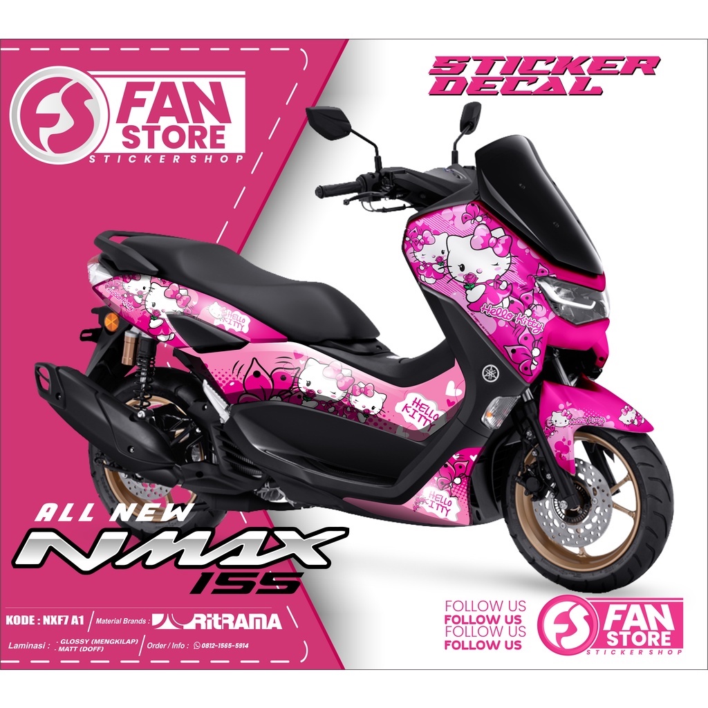 Jual Decal Nmax 2022 Full Body - Sticker Decal Yamaha Nmax Hello Kitty ...