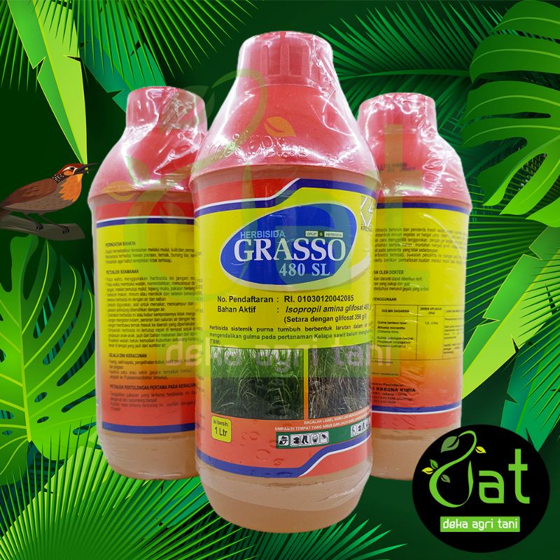 Jual HERBISIDA GRASSO 480SL 1LITER isopropil amina glifosat graso ...