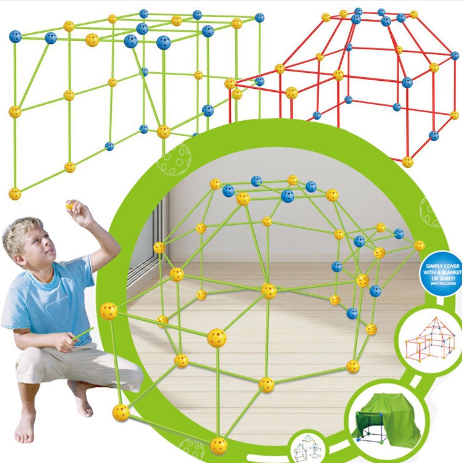 Jual [LOGU] Mainan build your own den, Mainan sedotan tangkai nyambung ...