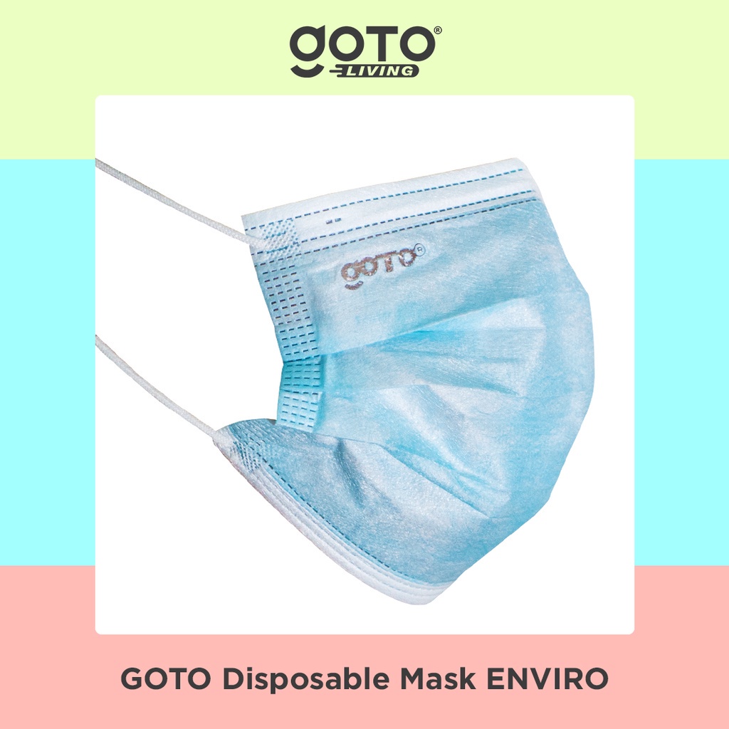 Jual [Non Box] Masker Goto Enviro Disposable Mask 3 Ply Earloop dan ...