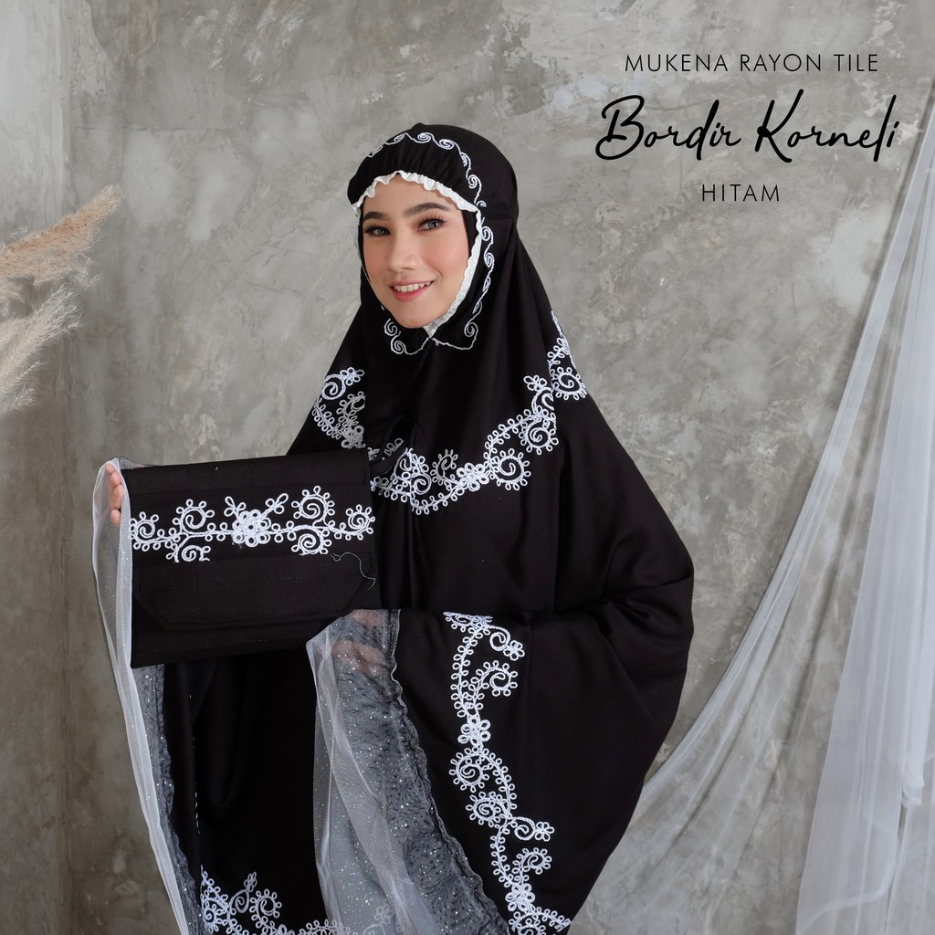 Jual MUKENA BALI TASIK - MUKENA DEWASA BORDIR KORNELI | Shopee Indonesia