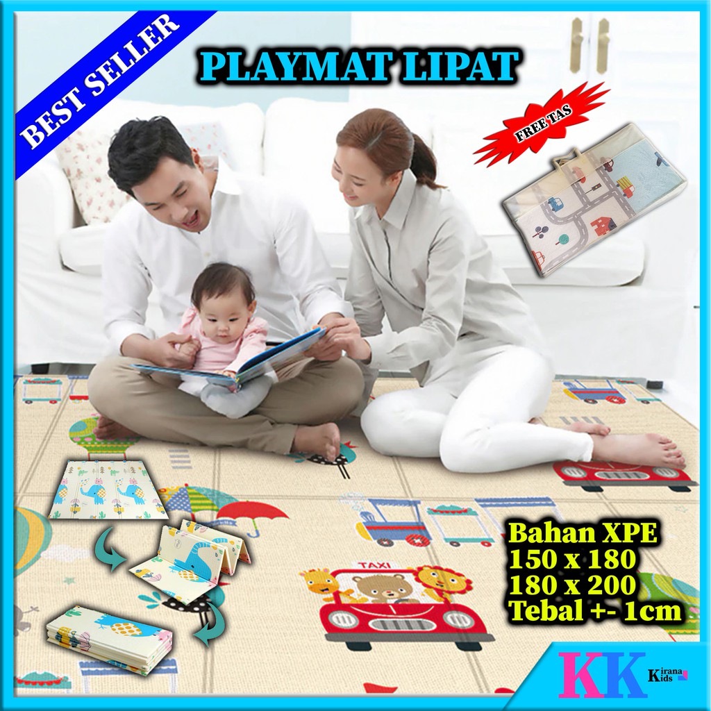 Jual playmat baby karpet bayi matras alas bermain lipat anak size ...