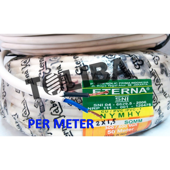 Jual kabel eterna nymhy 2x1.5 serabut isi 2 / meter SNI | Shopee Indonesia