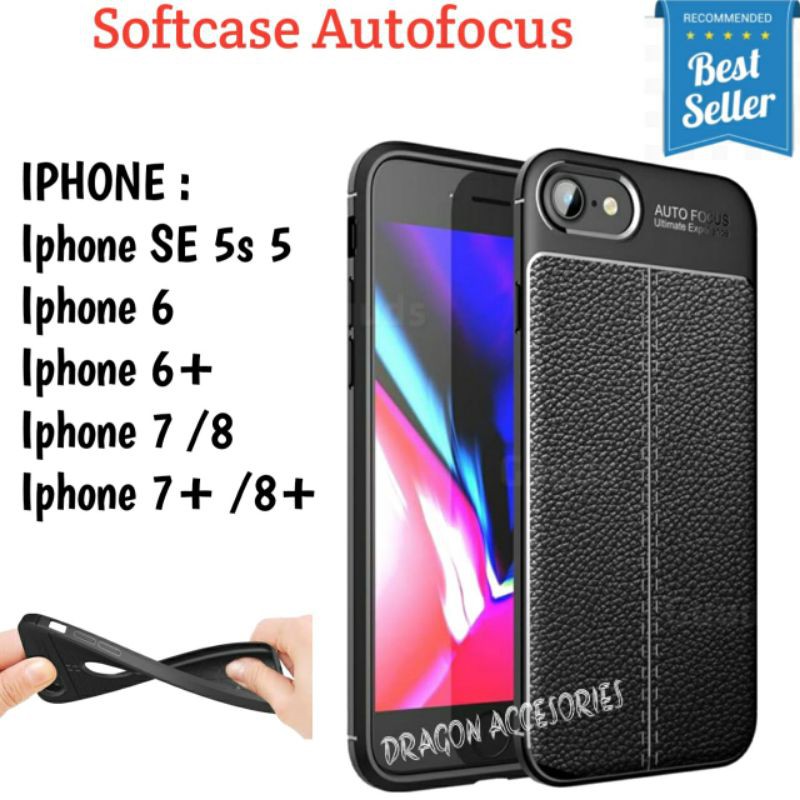 Jual AUTO FOCUS IPHONE SE 5s 5 6 6+ 7 8 7+ 8+ SOFTCASE LEATHER CASE ...
