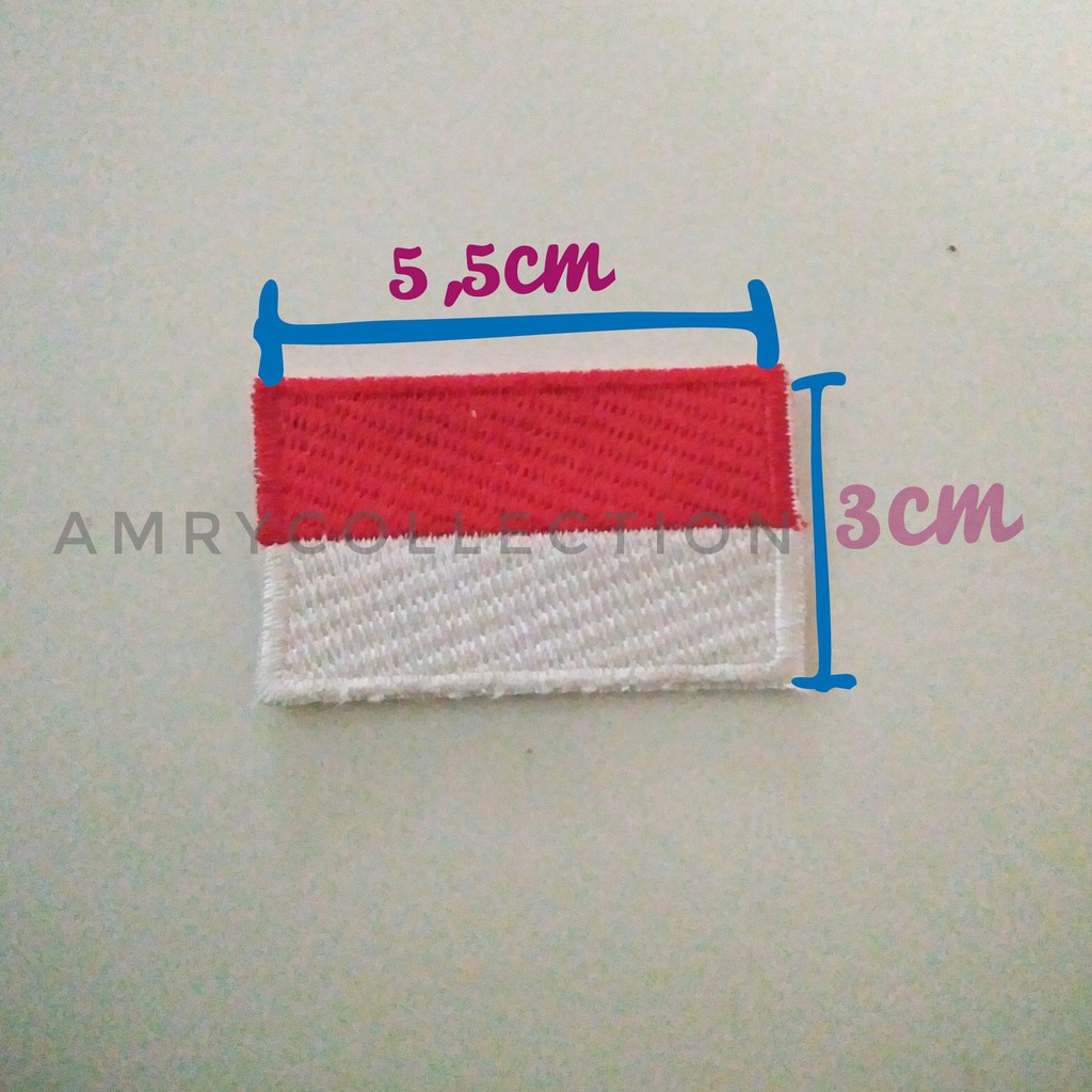 Jual Bet bordir Bendera Merah Putih / Badge Atribut Sekolah | Shopee ...