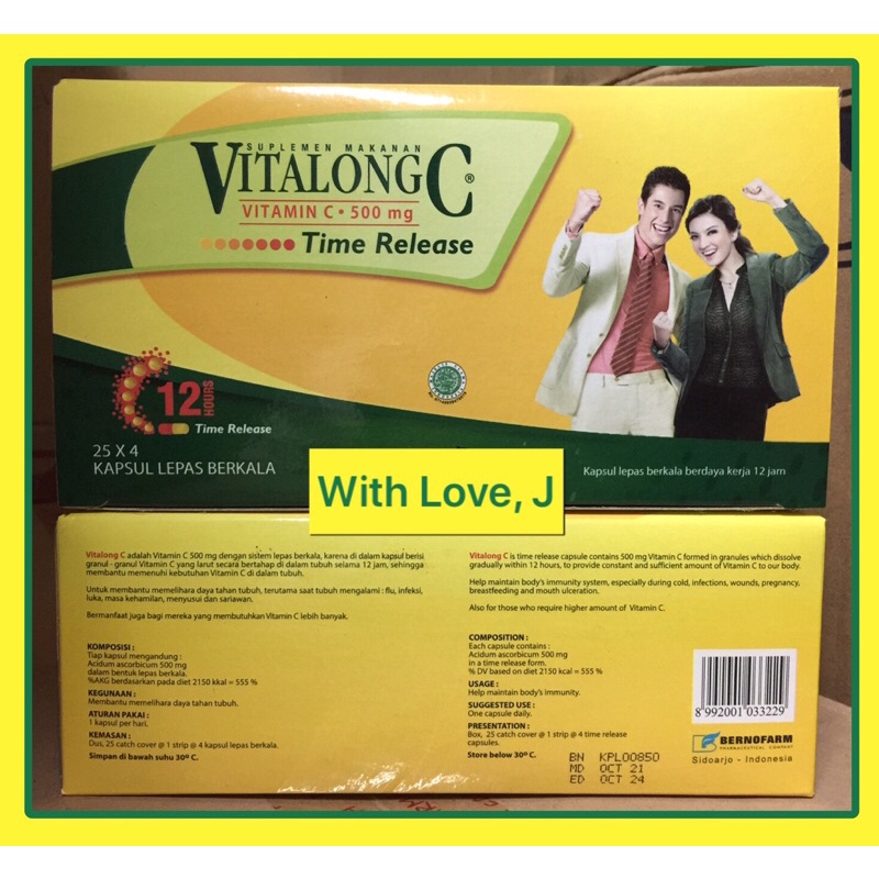 Jual VITALONG C - VITAMIN C 500 MG ( 100 TABLET ) | Shopee Indonesia