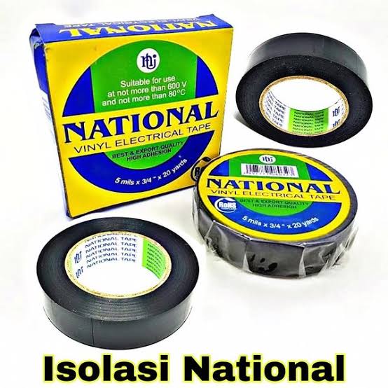 Jual Isolasi Kabel Listrik National Vinyl Electrical Tape Hitam listrik ...