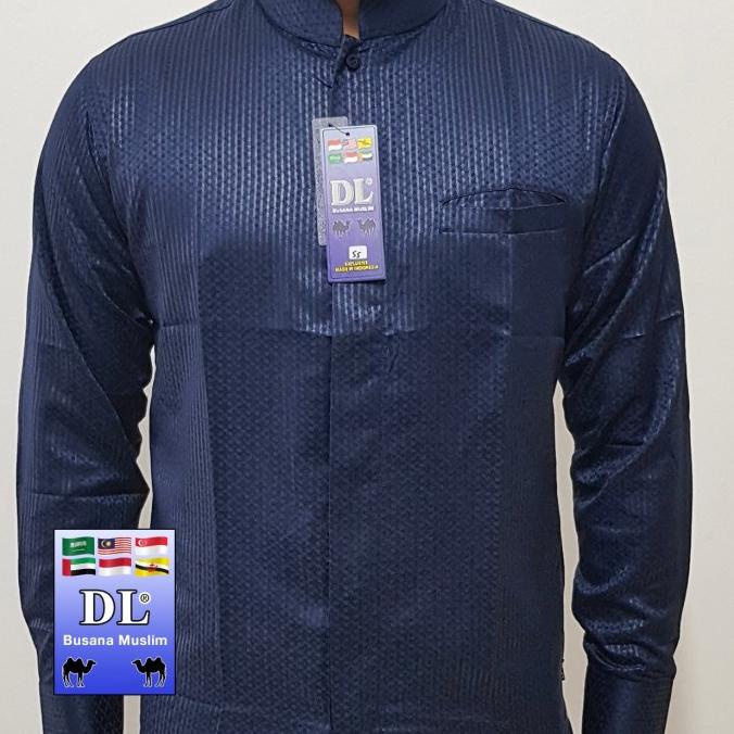 Jual BAJU KOKO LENGAN PANJANG MOTIF BINTIK SALUR BUSANA MUSLIM DL ...