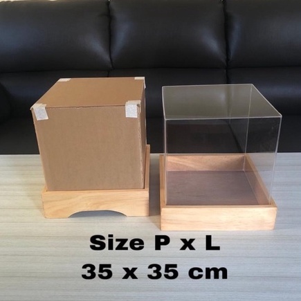 Jual Hantaran Kayu 35x35 Plus Tutup Akrilik Box Kotak Seserahan Kayu ...