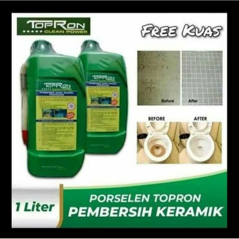 Jual TOPRON PEMBERSIH KERAMIK KAMAR MANDI FREE KUAS / PEMBERSIH WC ...