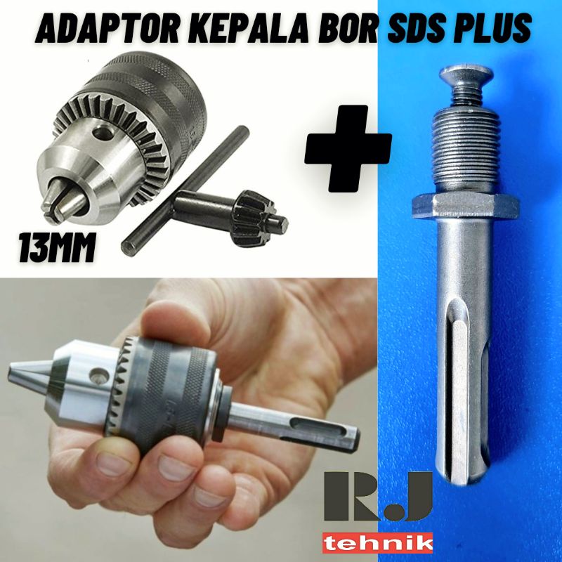 Jual Adaptor Kepala Bor SDS Plus Adapter Kepala Bor 13mm SDS Plus ...