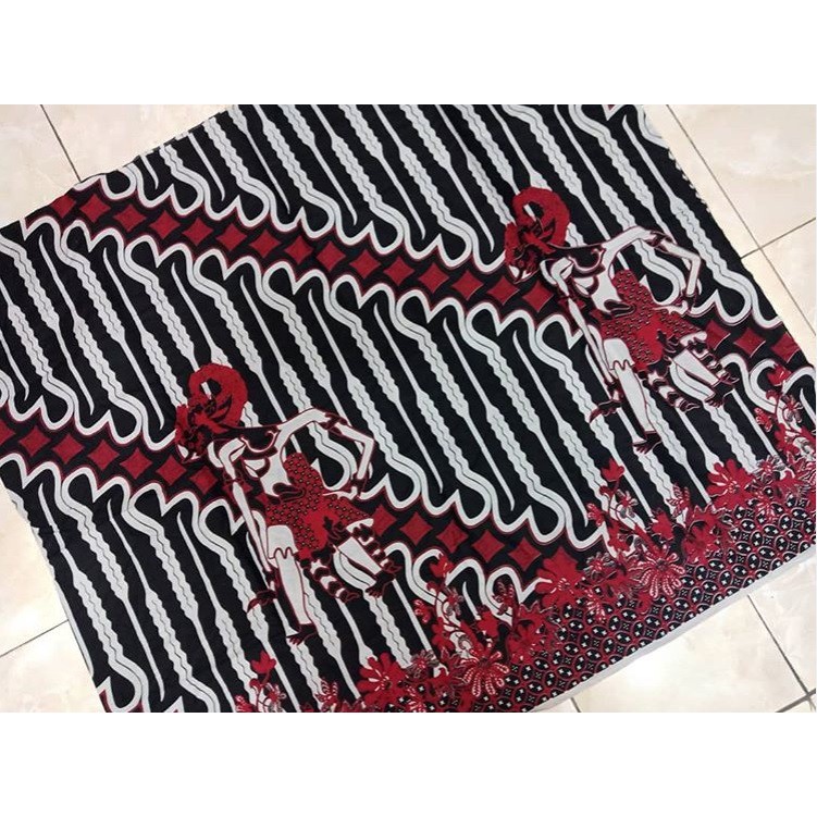 Jual Kain Batik kembang merah parang wayang AB1 | Shopee Indonesia