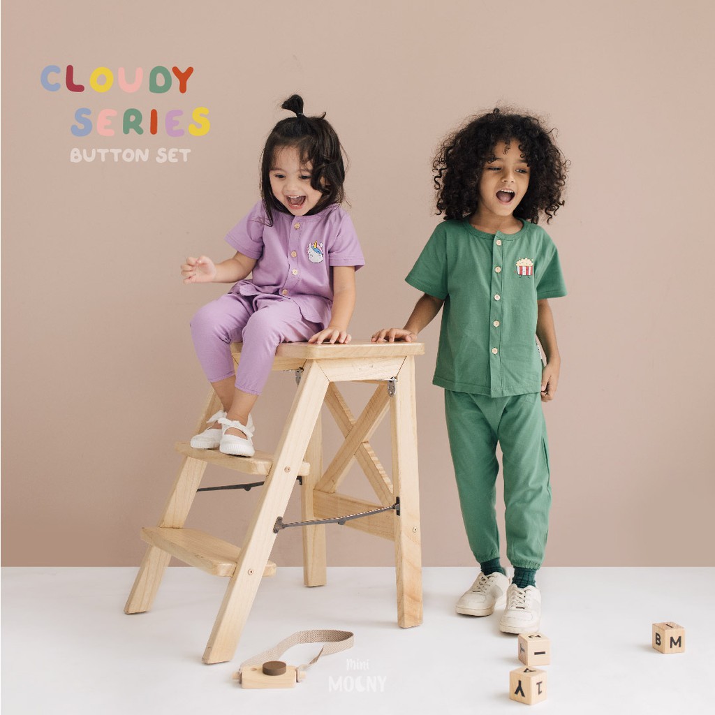 Jual Mini Moony Button Set Cloudy Series - Setelan Piyama Anak ...