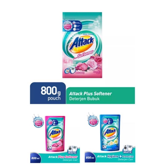 Jual ATTACK Liquid Plus Softener Pouch 750 ml/ ATTACK Plus Softener 750 gr | Shopee Indonesia