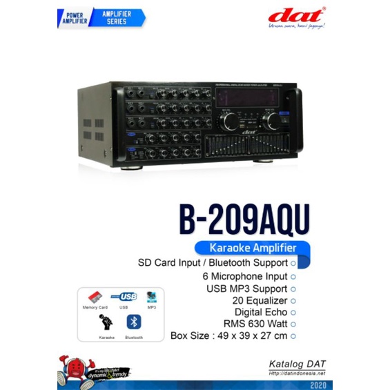 Jual Power Amplifier DAT B 209 AQU Original Ampli Bluetooth 6 Channel ...