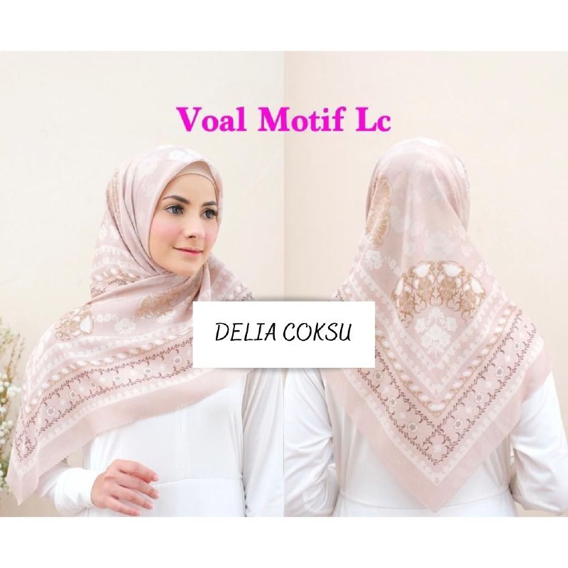 Jual Hijab Denay Motif DELIA COKSU Jilbab Segi Empat Voal Premium ...