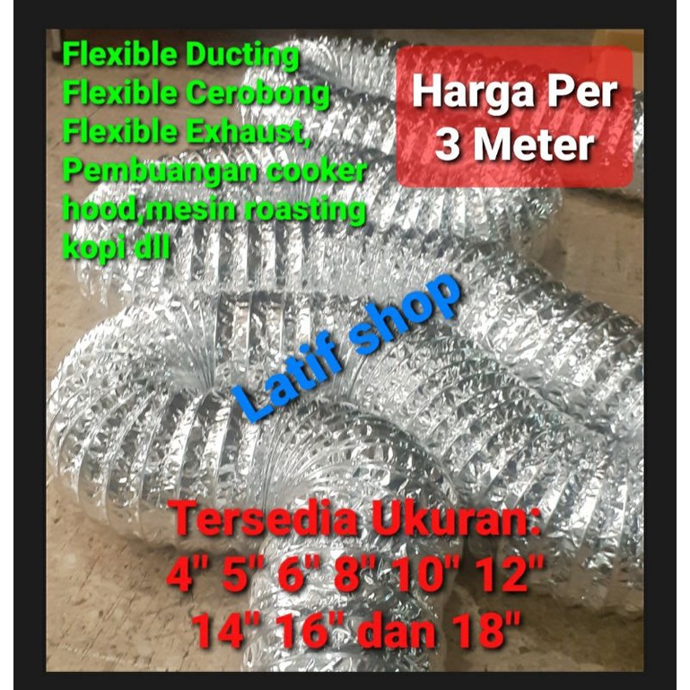 Jual Flexible ducting 4" /pipa exhaust aluminium /flexibel cerobong ...