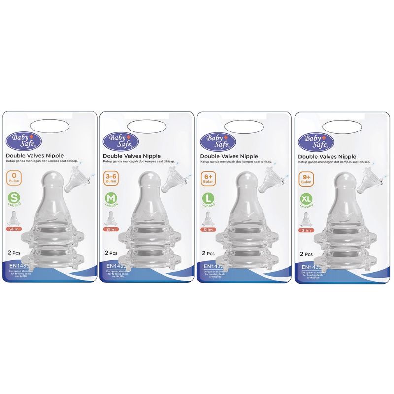 Jual Baby Safe dot SLIM size S M L XL isi 2 nipple slimneck regular ...